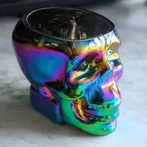 skull jar | Accents | Skull Jar Holographic Rainbow Mystical Oil Sheen ...